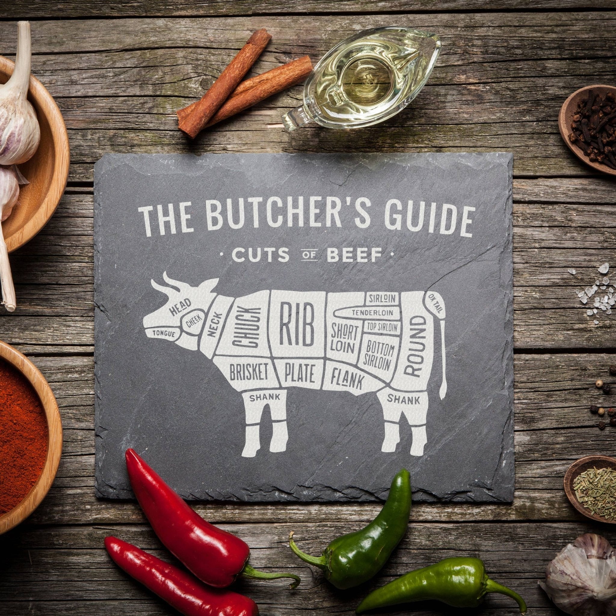 The Butcher's Guide Slate Cheese Board – SEARED LIVING